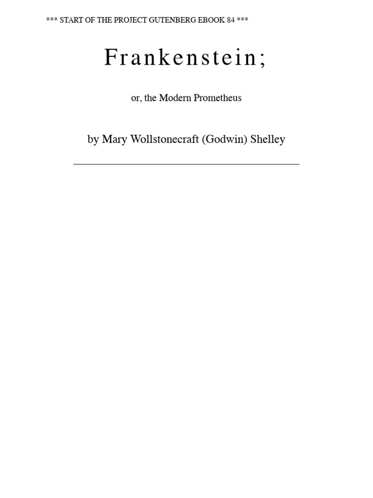 Frankenstein | Project Gutenberg | PDF | Love