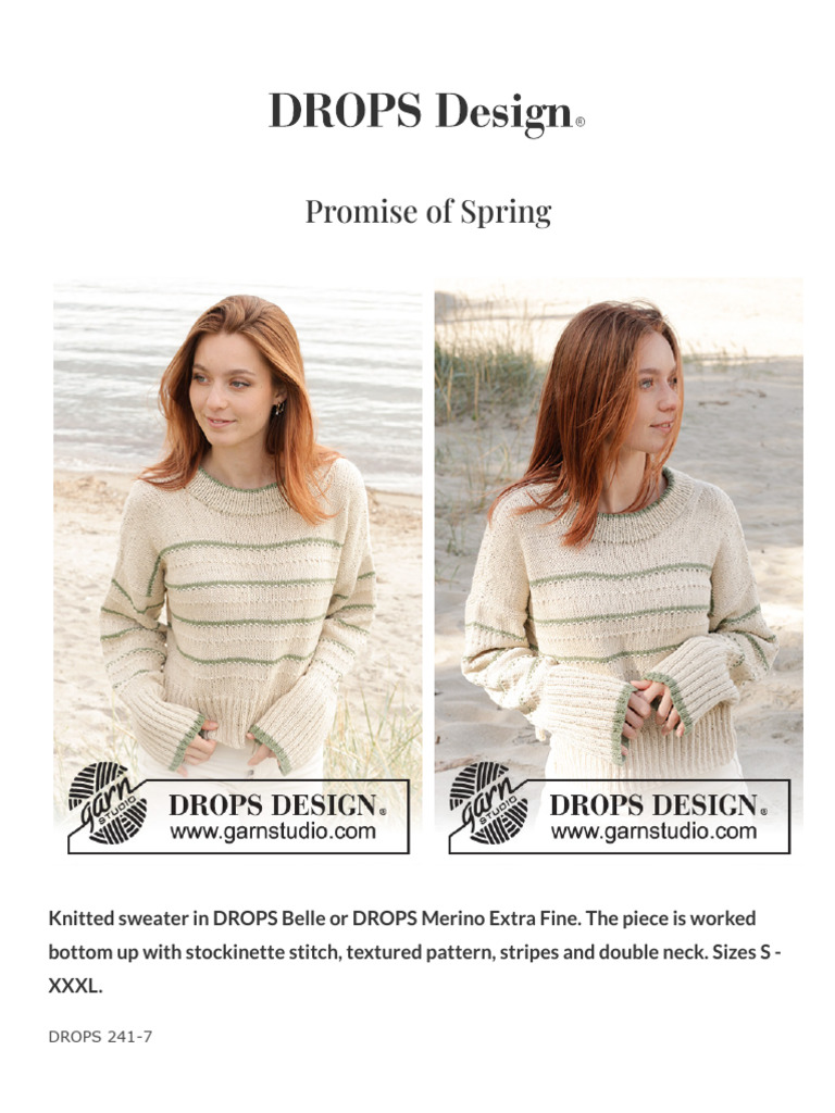 Promise of Spring - Knitted Sweater in DROPS Bell… | PDF | Knitting ...