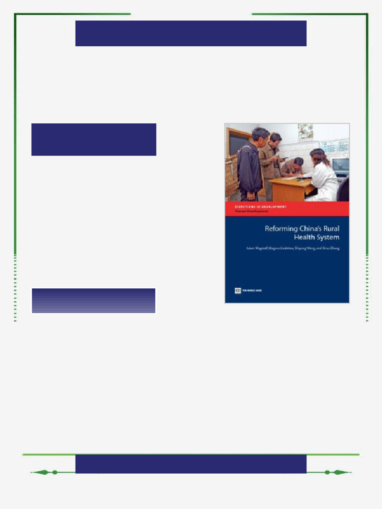 Reforming China s Rural Health System 1st Edition Adam Wagstaff ebook ...
