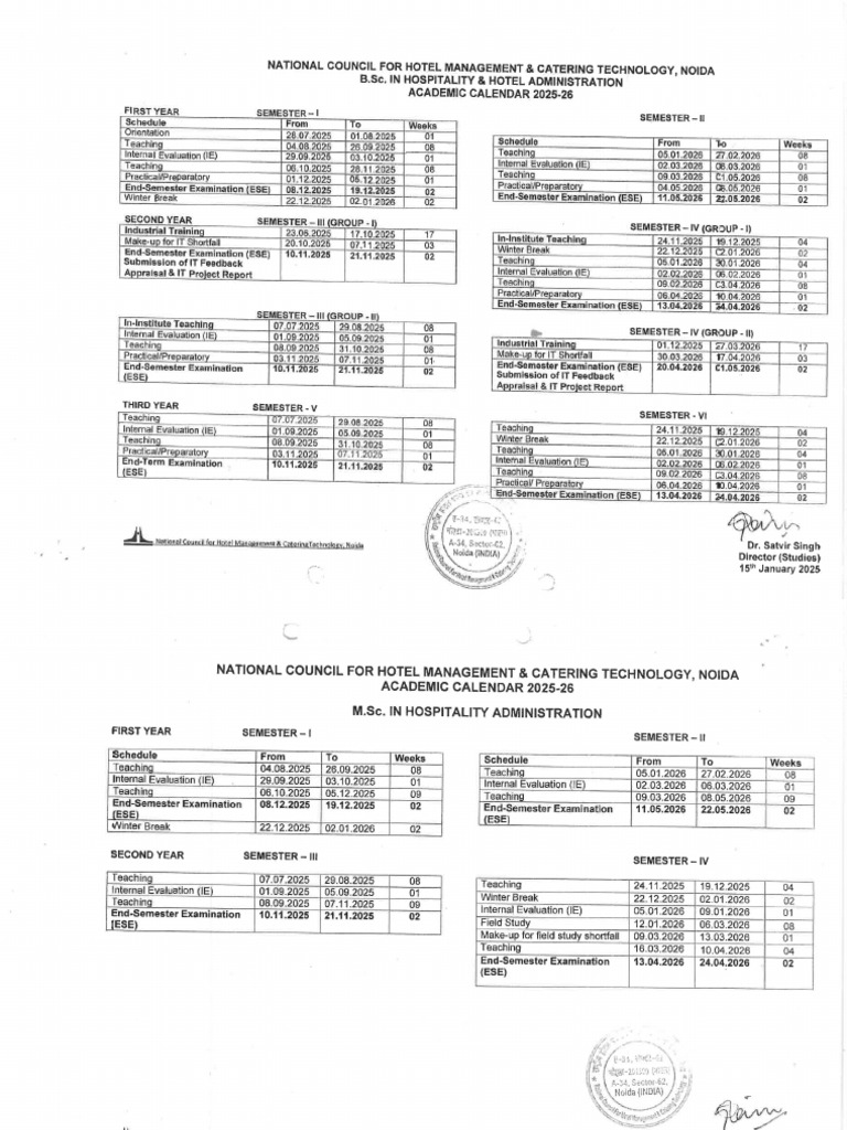 Academic Calendar 2025-26 | PDF