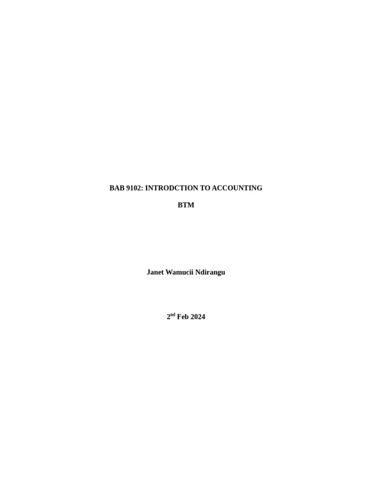 BAB 9102 Intro To Accounting | PDF | Debits And Credits | Expense