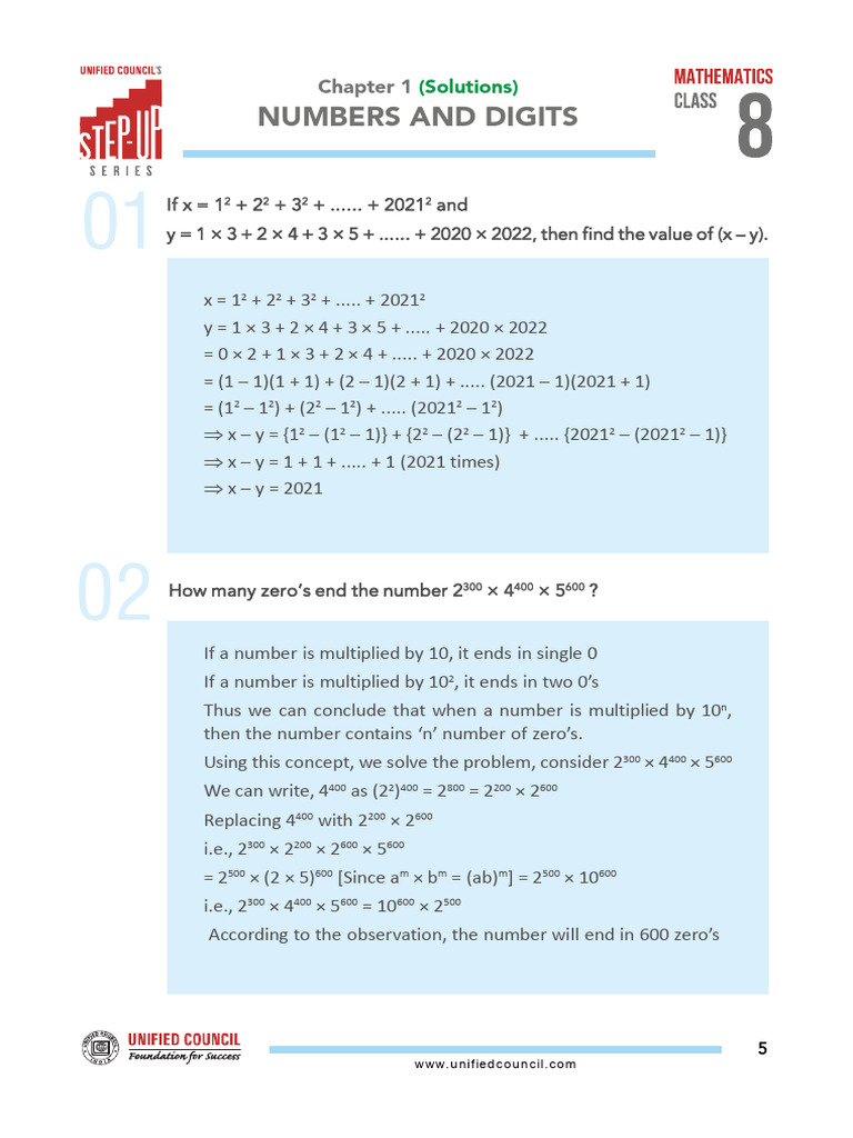 01st Set Step-up Series Class 08 -Sol. | PDF | Abstract Algebra ...