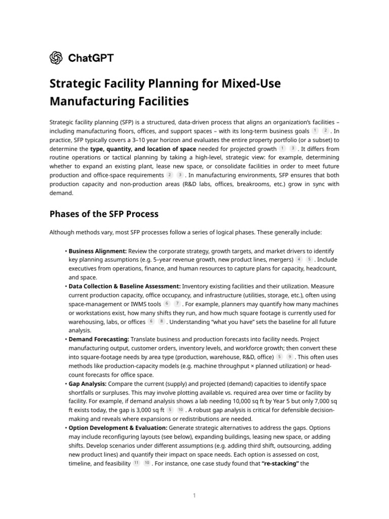 Strategic Facility Planning for Mixed-Use Manufacturing Facilities ...
