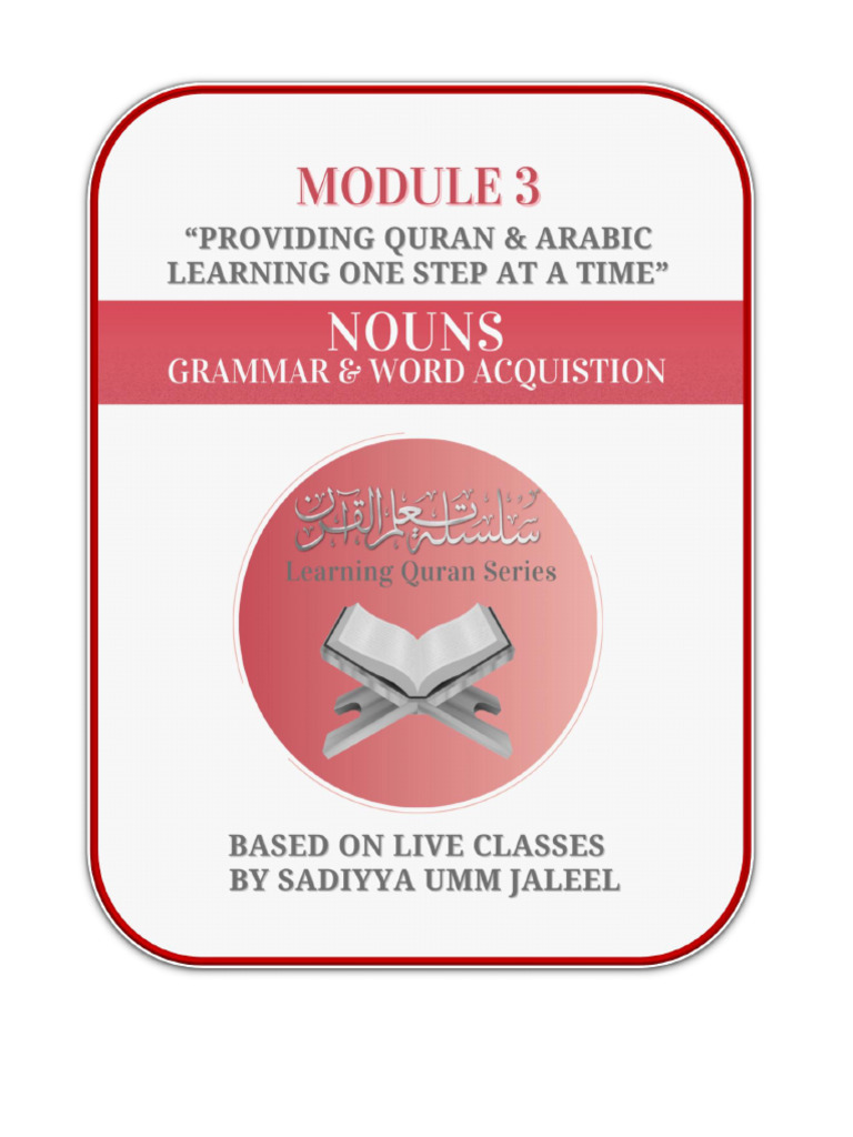 Arabic Nouns: Quran Learning Module | PDF | Grammatical Gender | Plural
