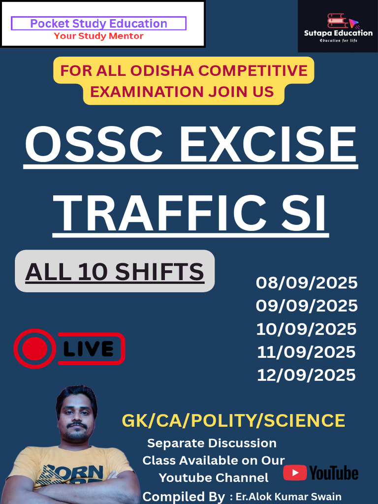 Ossc Excise Traffic Si 2025 All 10 Shift by Tcs | PDF | Water Pollution ...