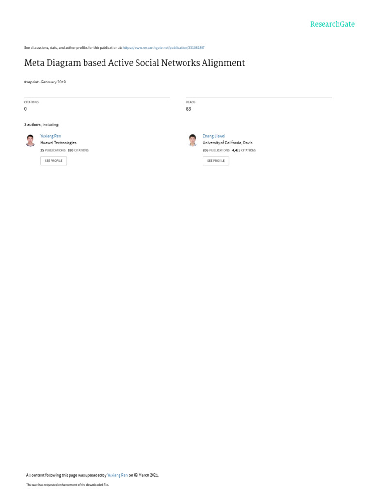 Meta Diagram Based Active Social Networks Alignmen | PDF | Matrix ...