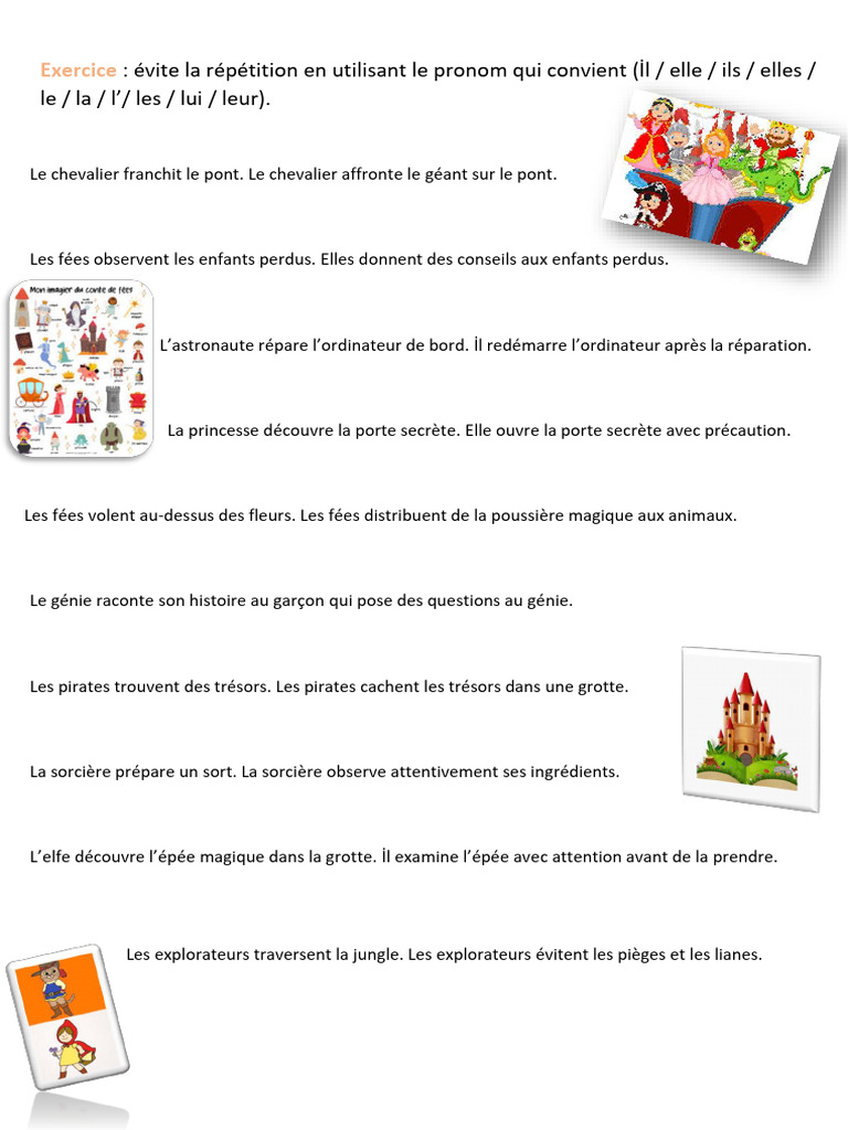 Exercice sur l'utilisation des pronoms | PDF
