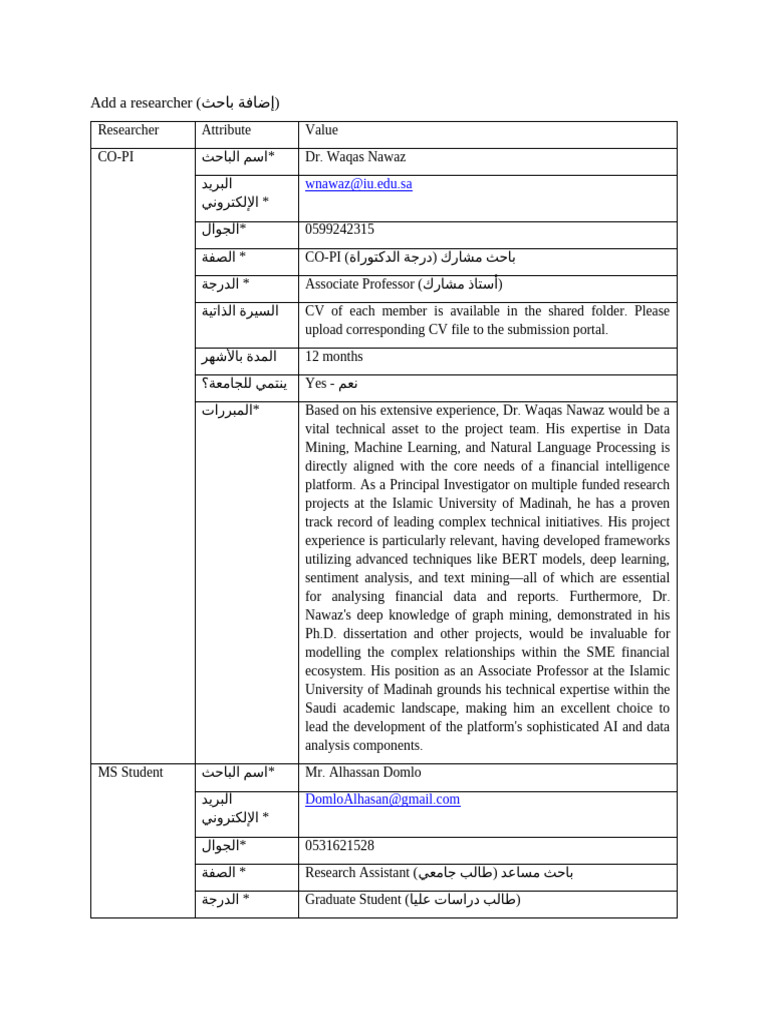 Add a Researcher | PDF | Learning | Information Science