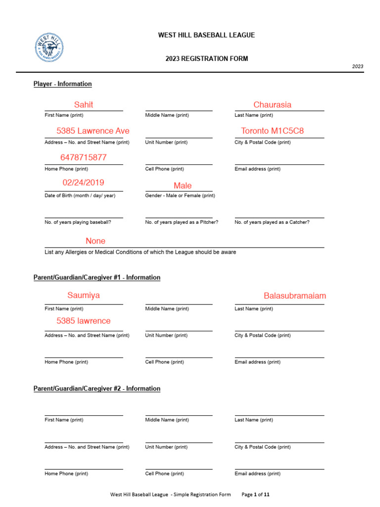 Registration Form 2023 Revised | PDF | Concussion | Privacy