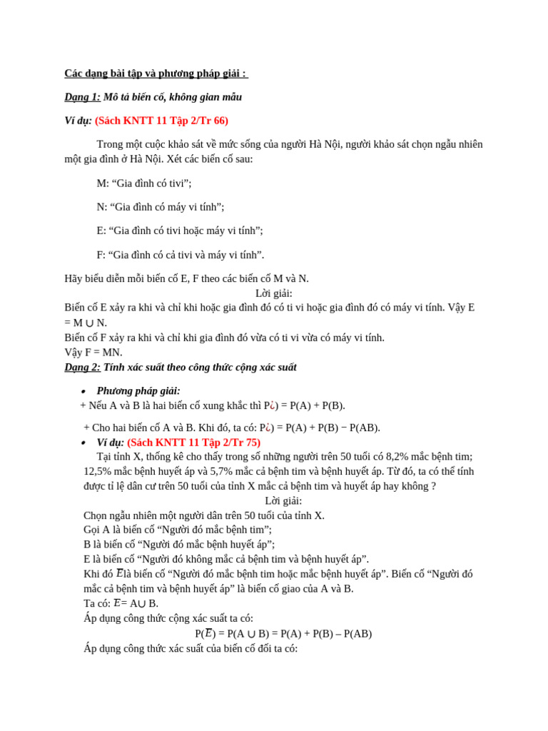 Các Dạng Bài Tập Và Phương Pháp Giải | PDF