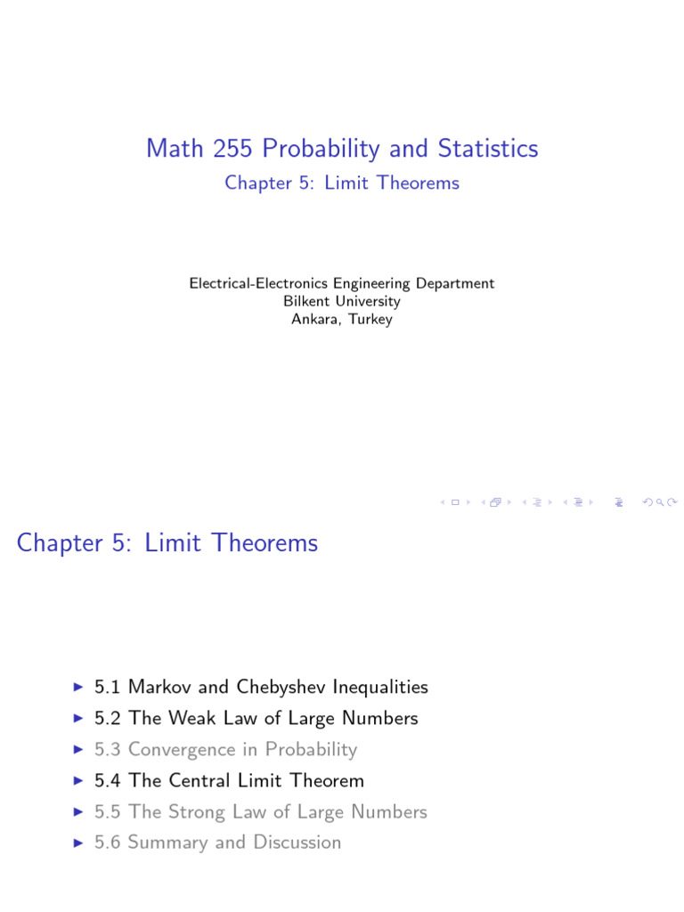 Limit Theorems in Probability and Statistics | PDF