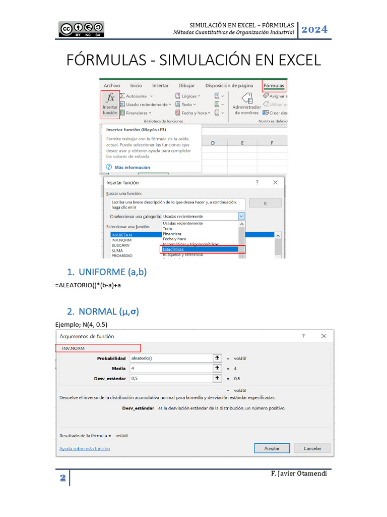 1P. SIM Excel Fórmulas | PDF