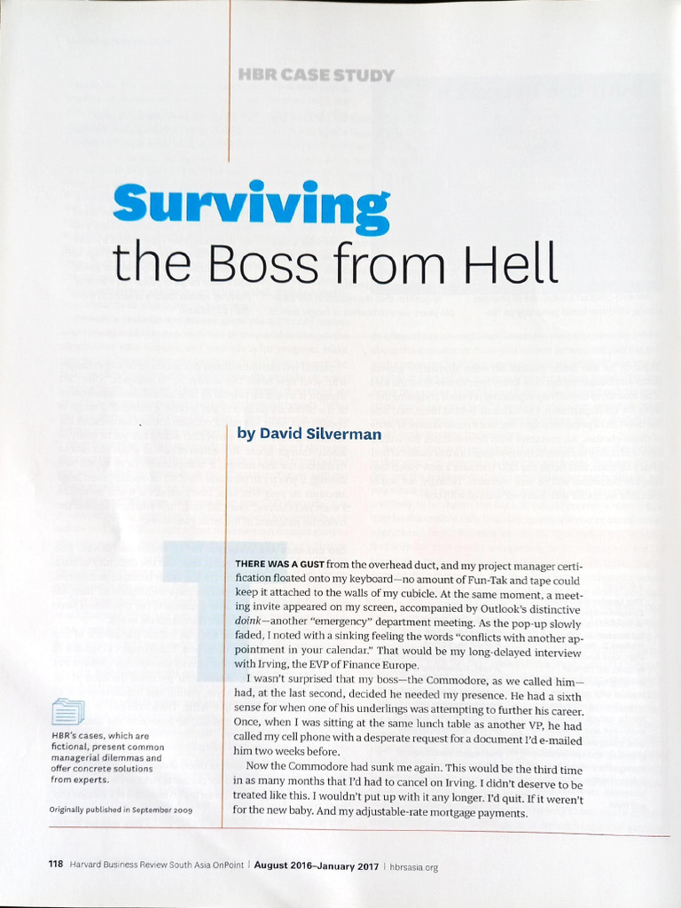 Surviving the Boss from hell | PDF
