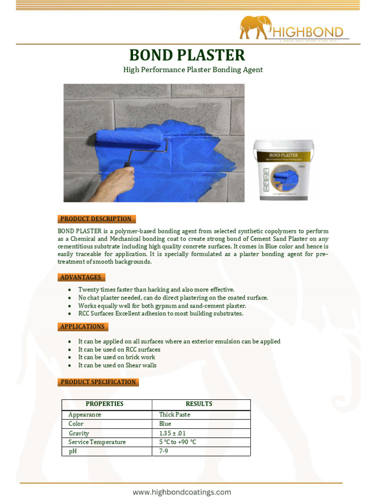 High-Performance Bonding Agent for Plaster | PDF | Plaster | Adhesive