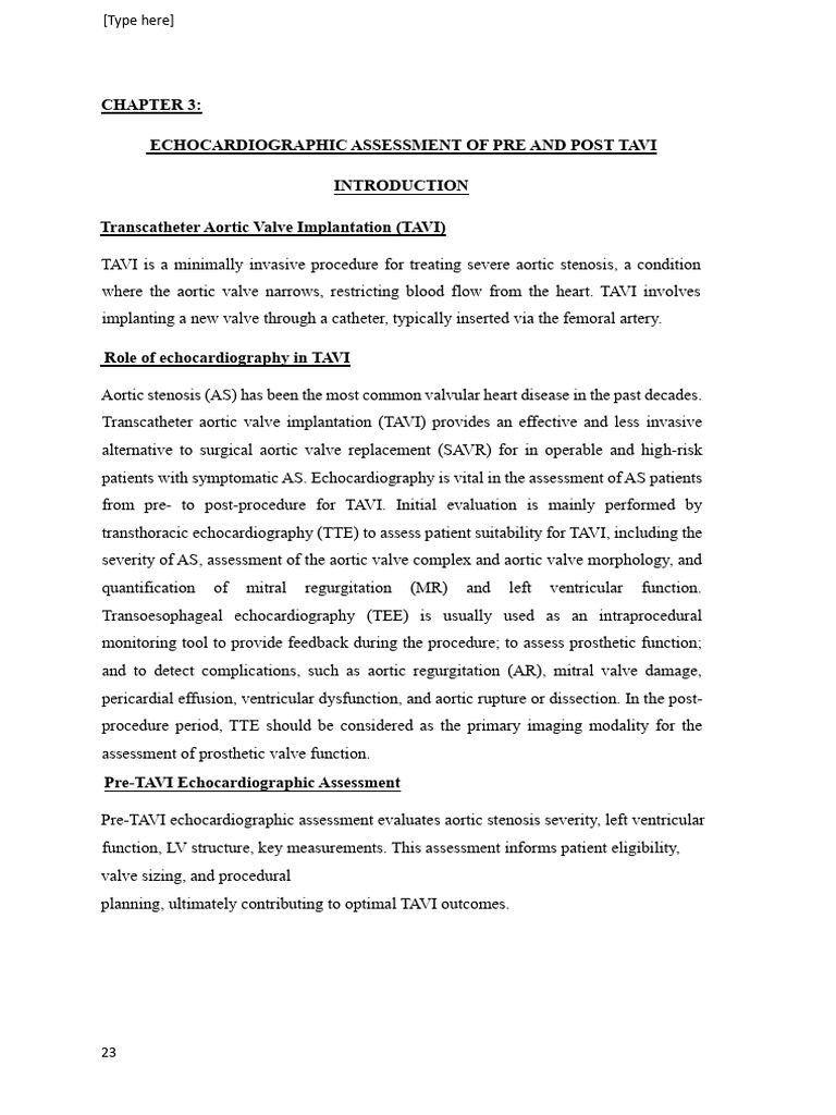 Echocardiographic Assessment in TAVI | PDF | Echocardiography | Heart Valve