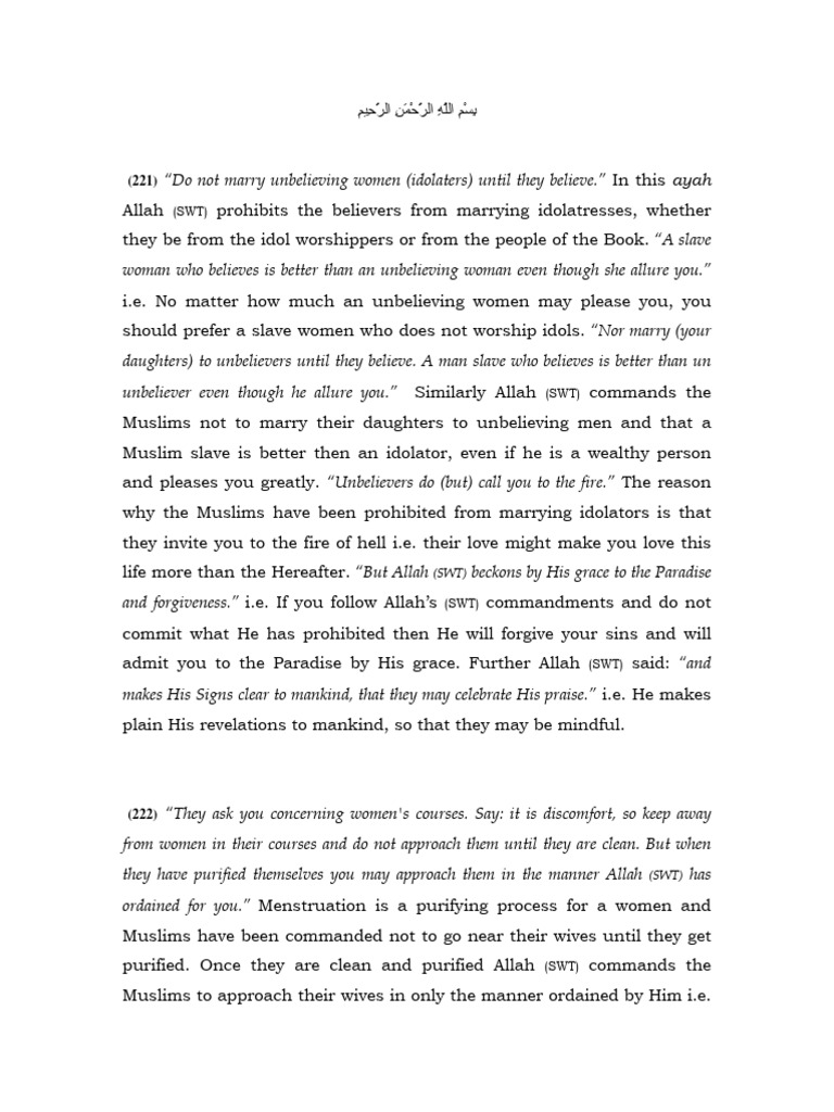 011-Al Baqara 221-248 Dr Israr Ahmad | PDF | Abrahamic Religions