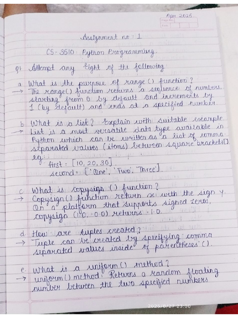 Python Assignment | PDF