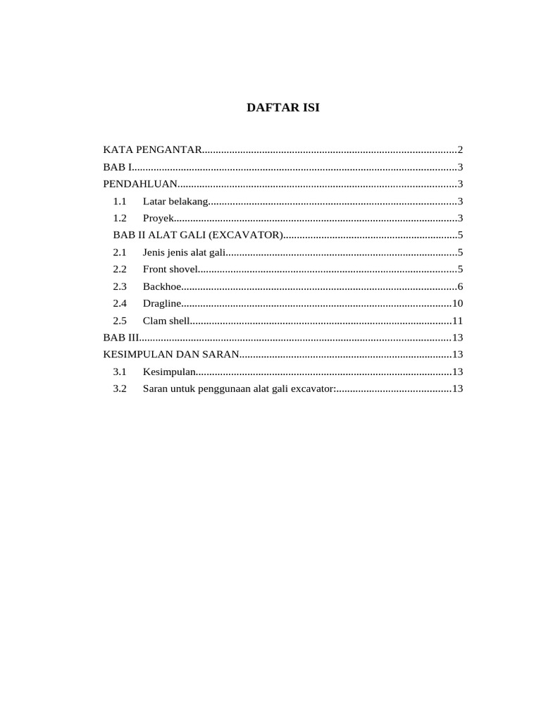 Jenis Alat Gali Excavator dan Fungsinya | PDF