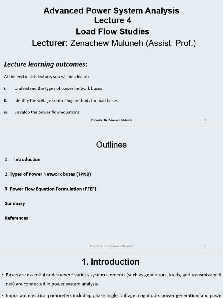 Advanced_Power_System_Analysis_Week_4_Load_Flow_Studies_Zena | PDF ...