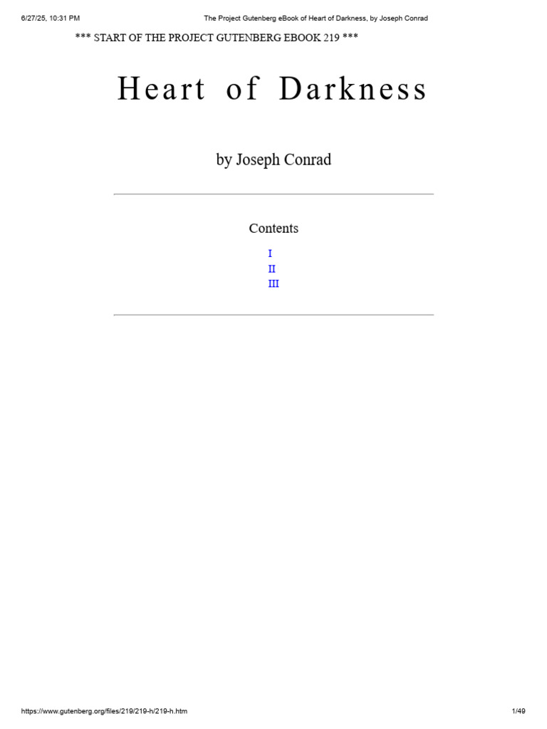 Heart of Darkness by Joseph Conrad | PDF | Heart Of Darkness
