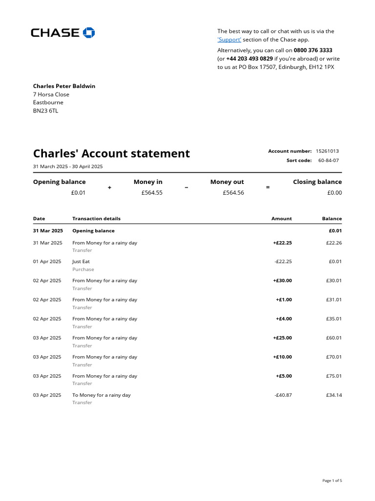 Chase Account Statement Overview | PDF | Private Sector | Money