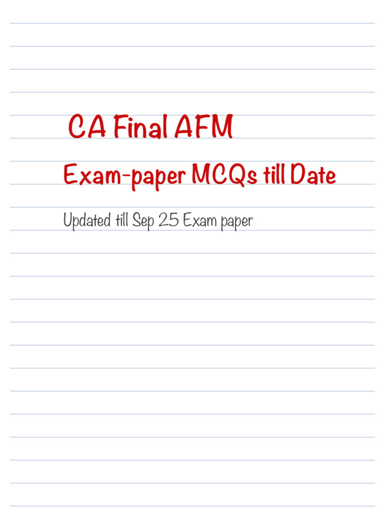 AFM Exam MCQs Compilation for Understanding | PDF | Bonds (Finance ...