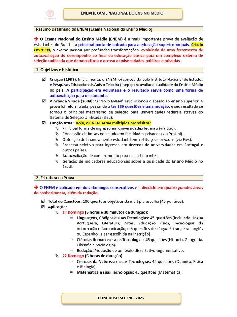 17 - ENEM + QUESTÕES | PDF