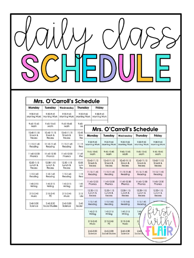 Daily Class Schedule | PDF | Educational Organizations | Social ...