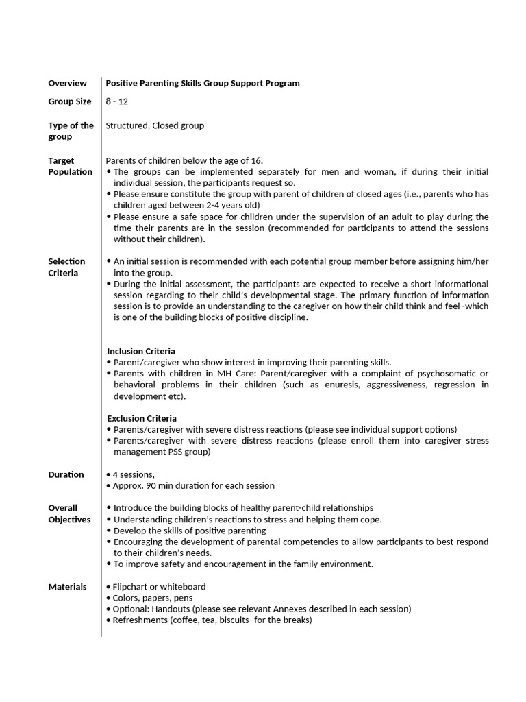 Positive Parenting Skills Program Guide | PDF | Parenting | Empathy