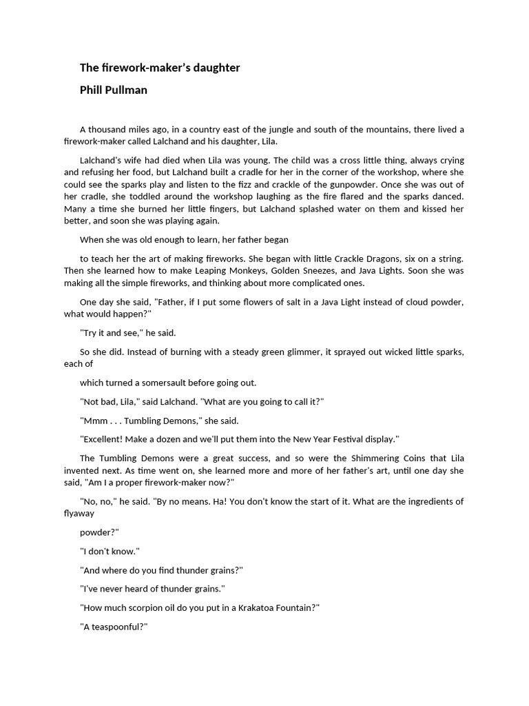 The Firework-Maker's Daughter (CH1 y CH2) | PDF