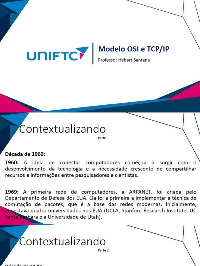 Aula 1 - Modelo OSI e TCPIP | PDF | Rede de computadores | Modelo OSI