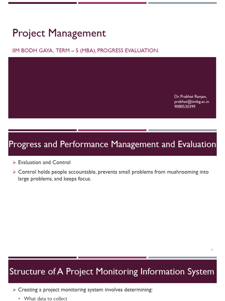 Project Management Progress Evaluation Guide | PDF | Business