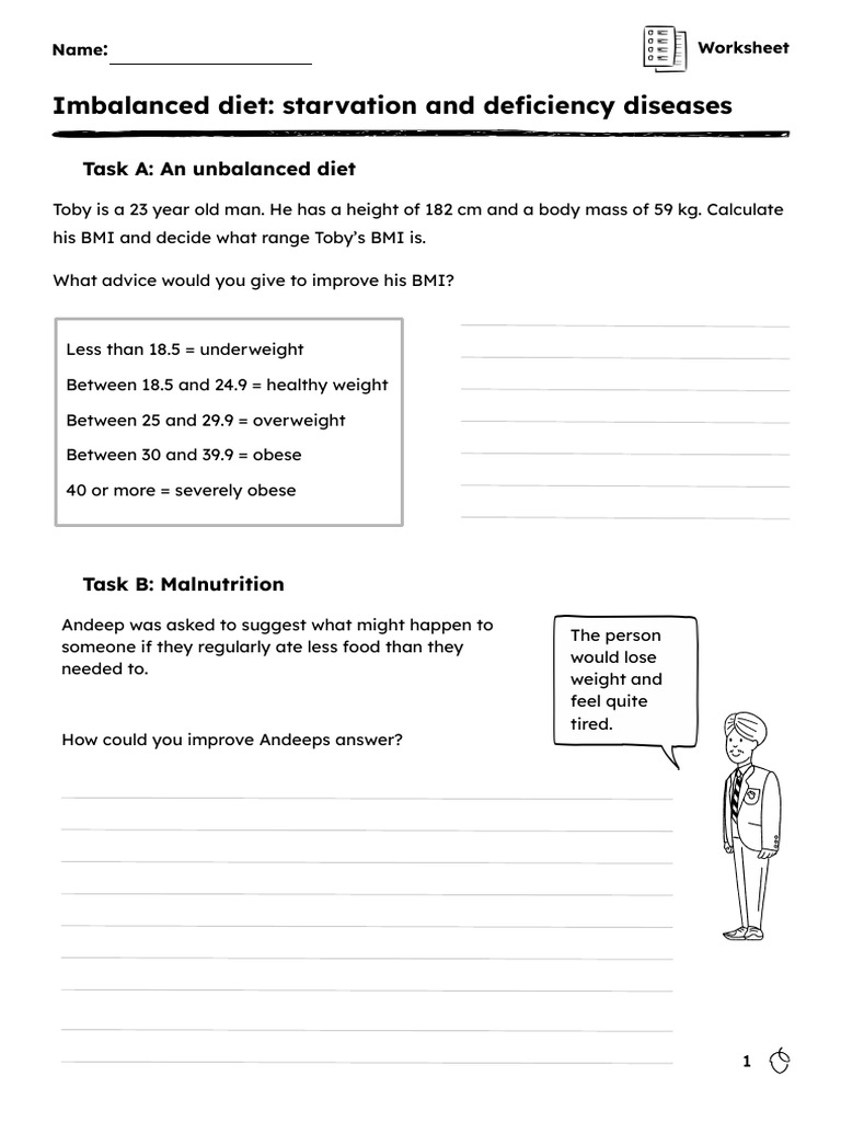 Imbalanced Diet: Starvation & Deficiencies | PDF