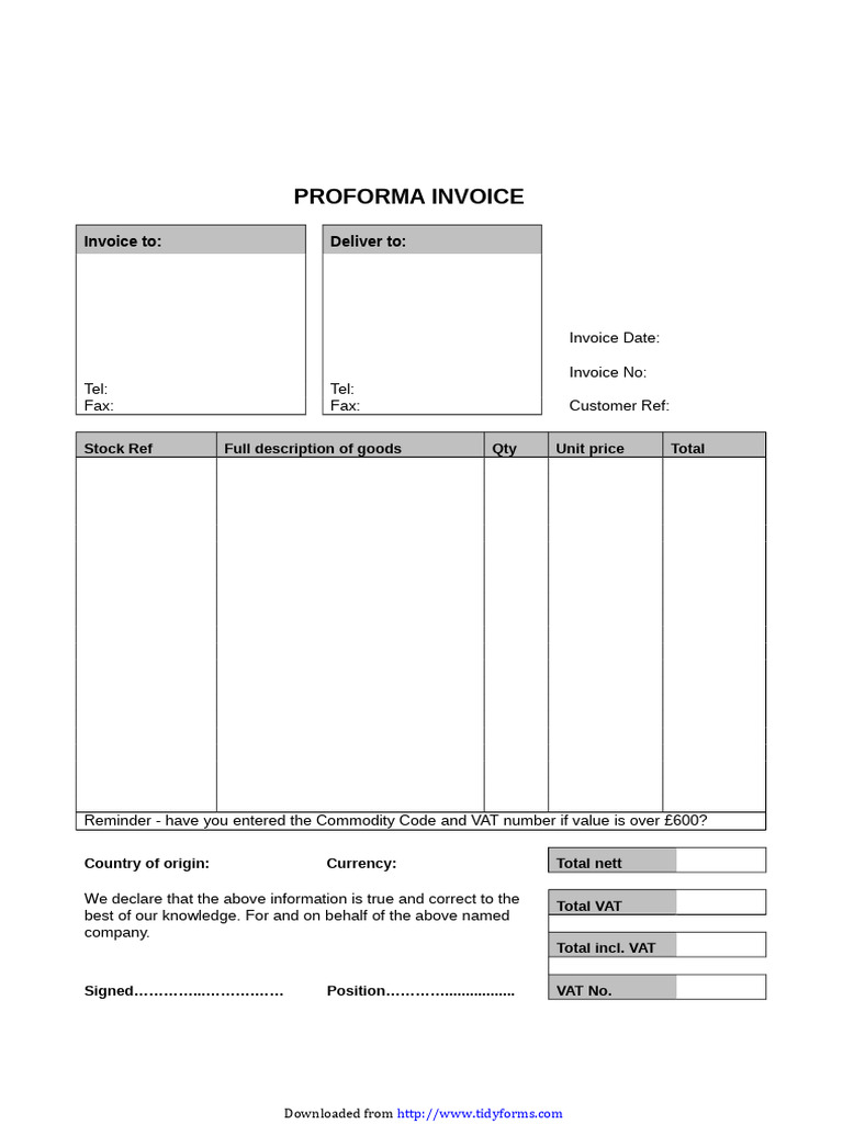 Proforma Invoice | PDF