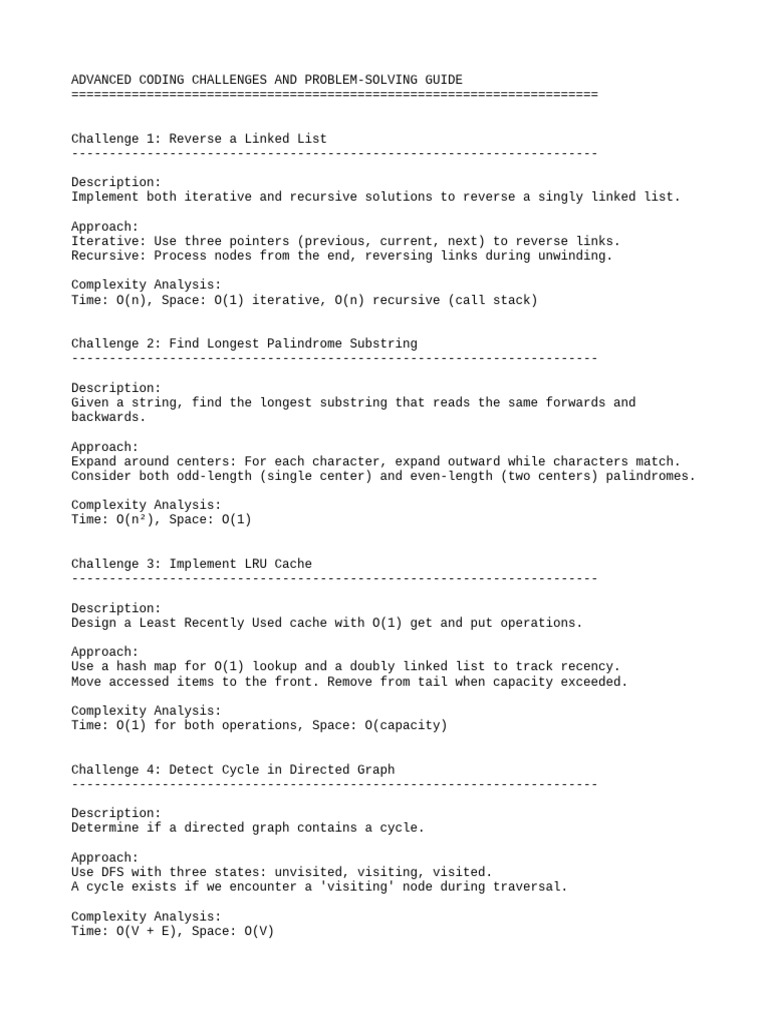 Coding Challenges Detailed | PDF | Computer Data | Theoretical Computer Science
