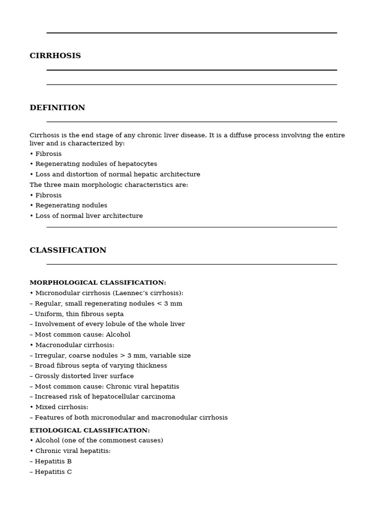 Cirrhosis MBBS Notes 2 | PDF | Cirrhosis | Hepatitis
