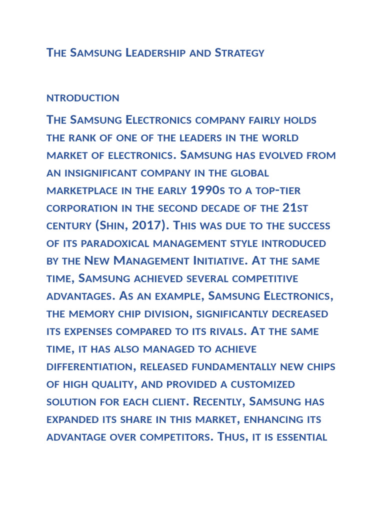 Samsung Leadership and Strategy Overview | PDF | Employment | Samsung