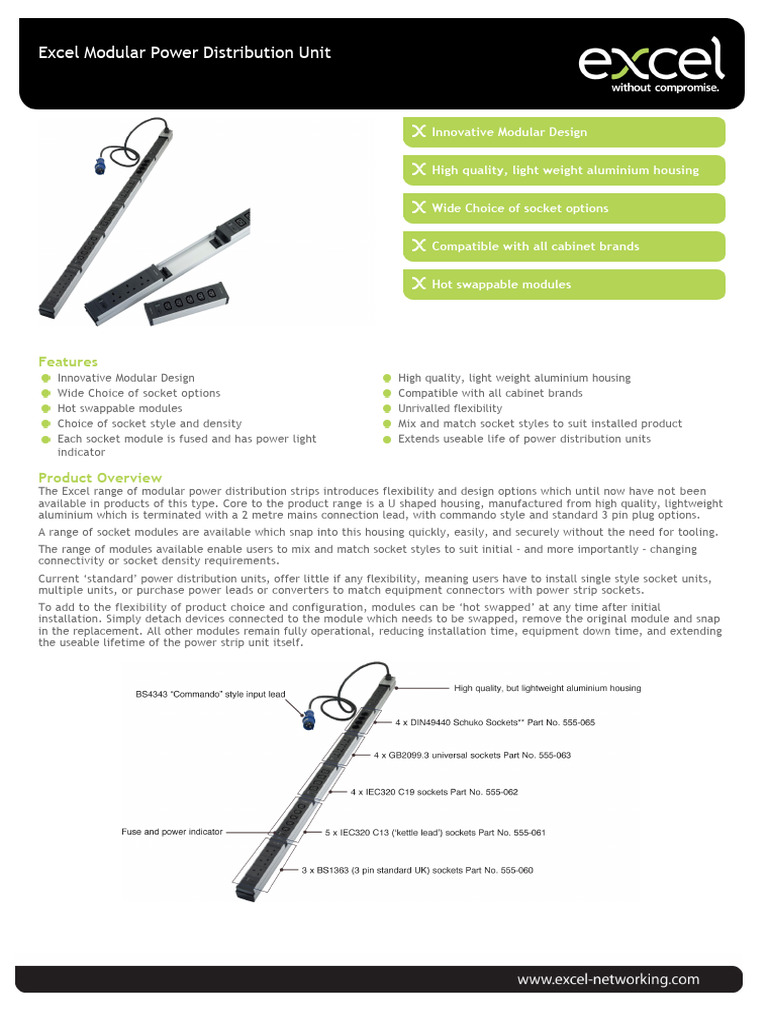 E0148-FIS-Exc-Modular-PDU | PDF | Electrical Connector | Electric Power