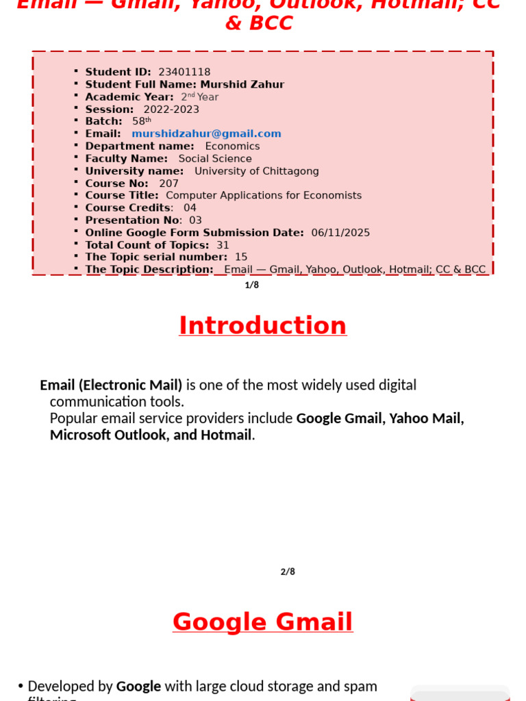 Understanding Email: Gmail, Yahoo, Outlook | PDF | Gmail | Computer ...