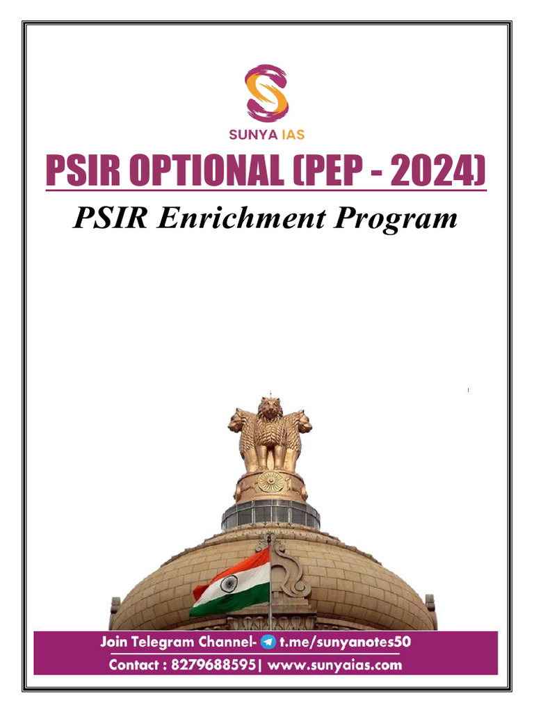PSIR Enrichment Program for Mains 2024 | PDF | Taxes | Government