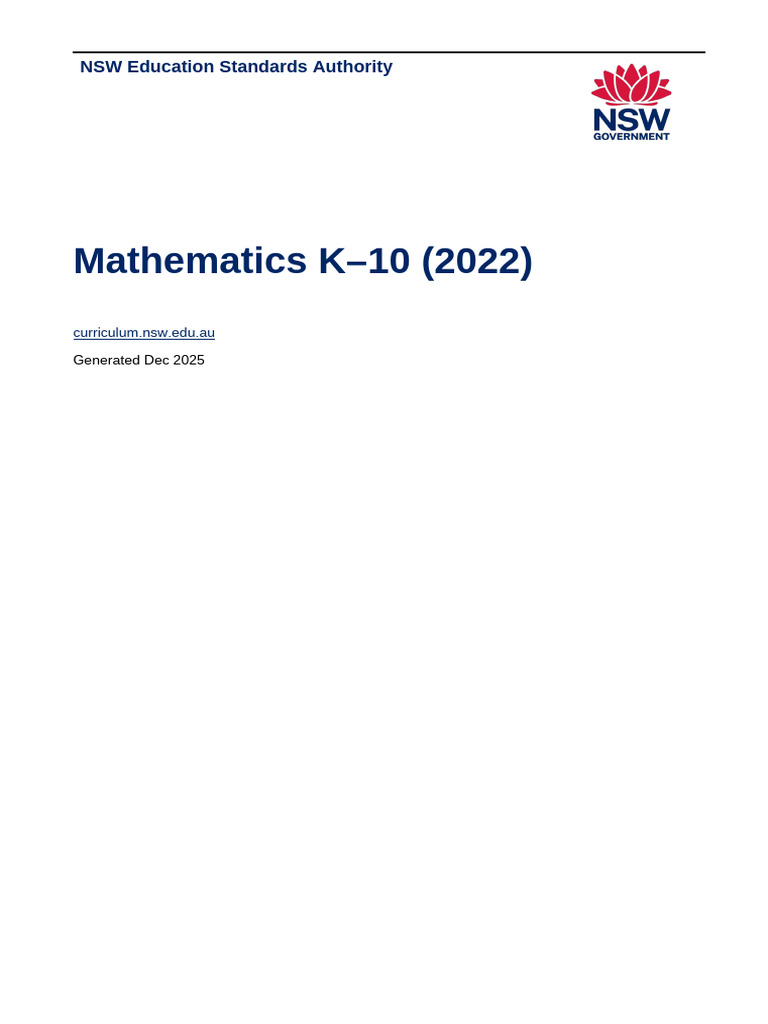 NESA - Mathematics_k_10_2022 (ES1, S4) | PDF | Educational Assessment ...