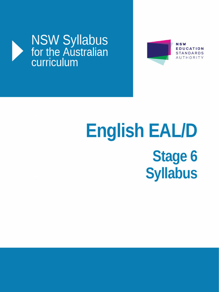 English Eald Stage 6 Syllabus 2017 | PDF | English As A Second Or ...