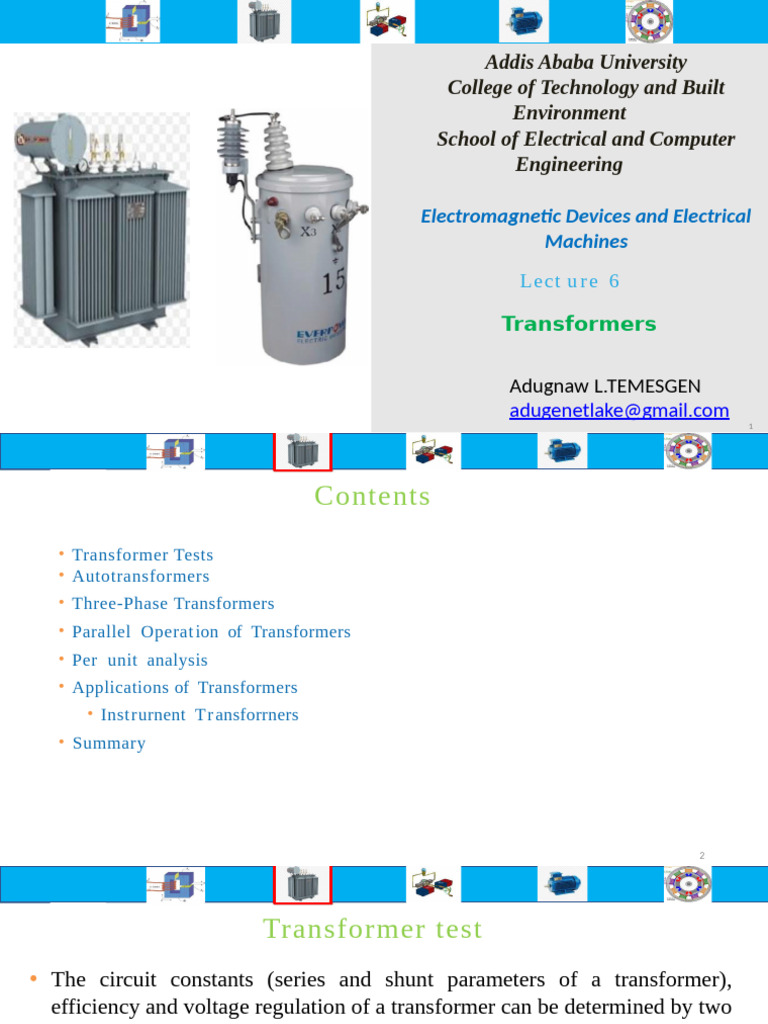 Transformer Testing and Applications Guide | PDF | Transformer ...