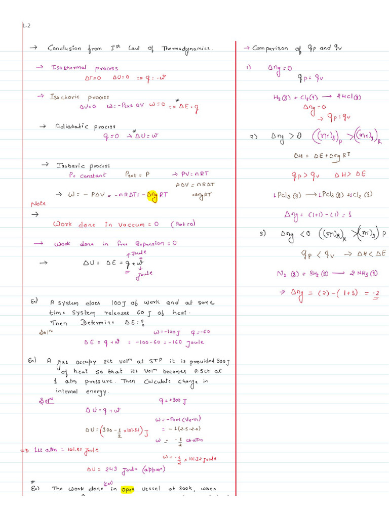Thermodynamics L 2 | PDF