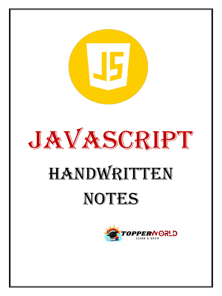 JavaScript Handwritten Notes | PDF
