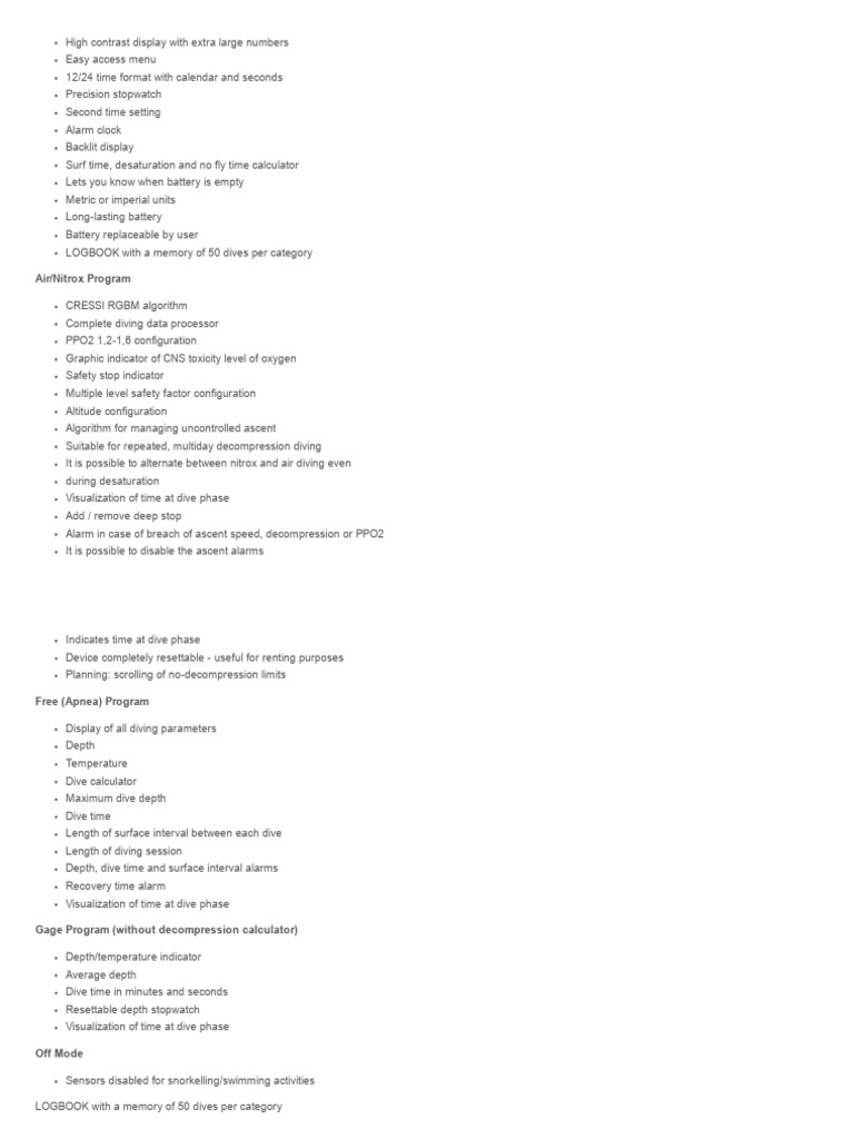 Eng Cressi Specs Goa | PDF
