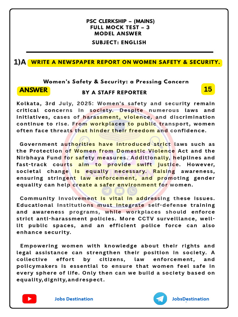 English Mock 3 Answer | PDF