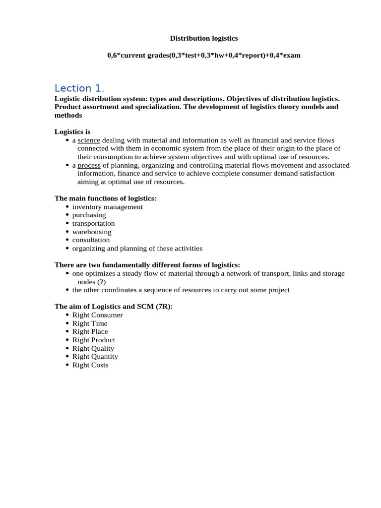 Understanding Distribution Logistics Systems | PDF | Logistics | Lean ...