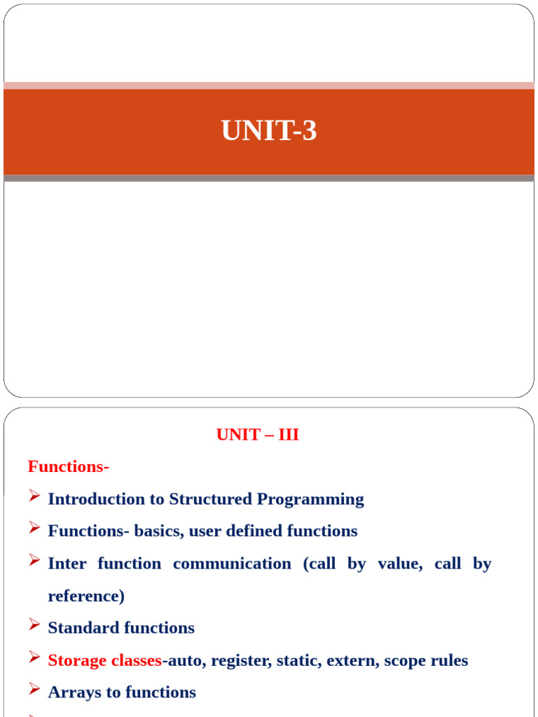 CP - Unit-III | PDF | Parameter (Computer Programming) | Variable (Computer Science)