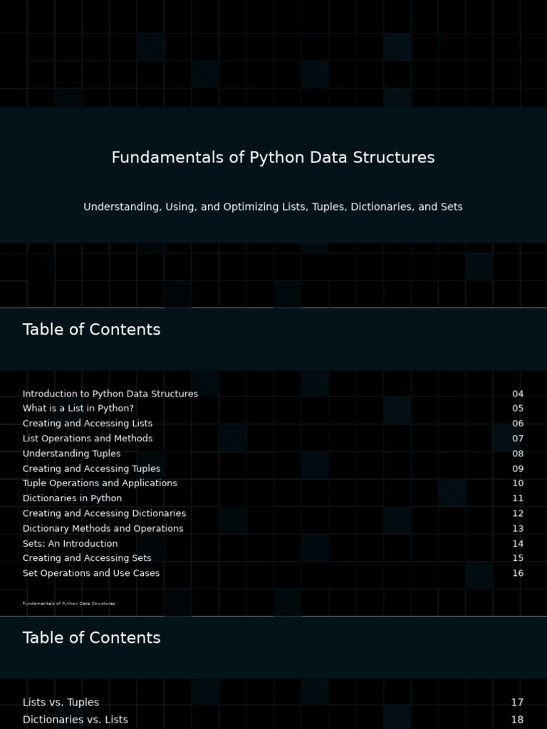 Fundamentals of Python Data Structures | PDF | Python (Programming Language) | Data Structure